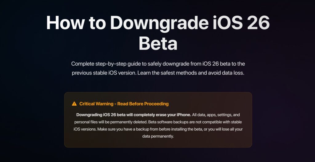 How to Downgrade iOS 26 Beta - iOS 26 Beta Profile Download | iOS 19 ...